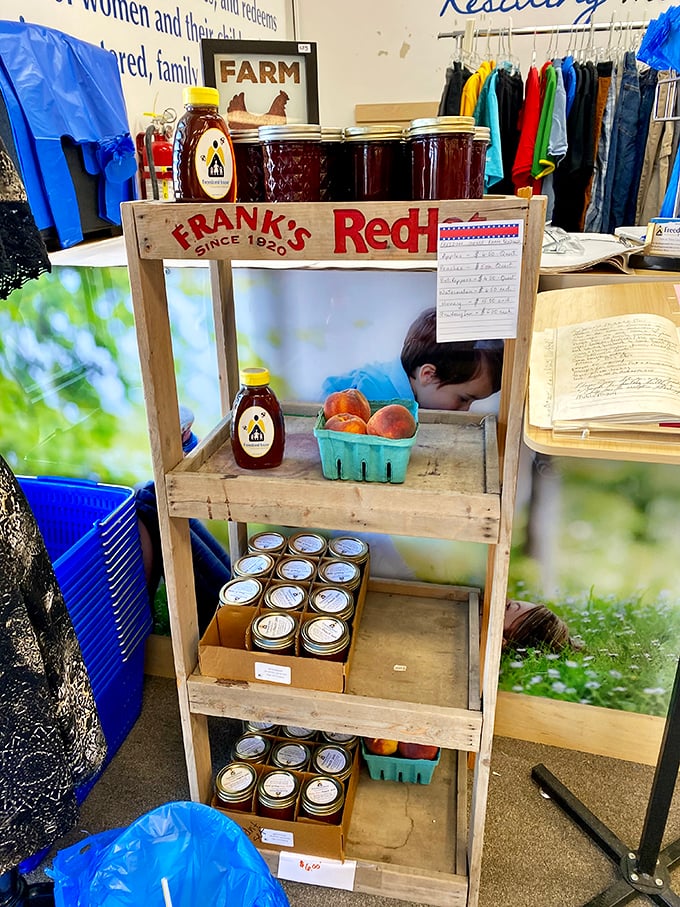 Even local produce and homemade goods find their way to Freedom House&mdash;Frank's Red Hot honey, anyone? Sweet meets heat in unexpected places.