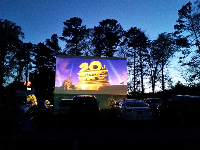 The 20th Century Fox fanfare hits differently when you're watching under actual stars instead of artificial theater lighting.