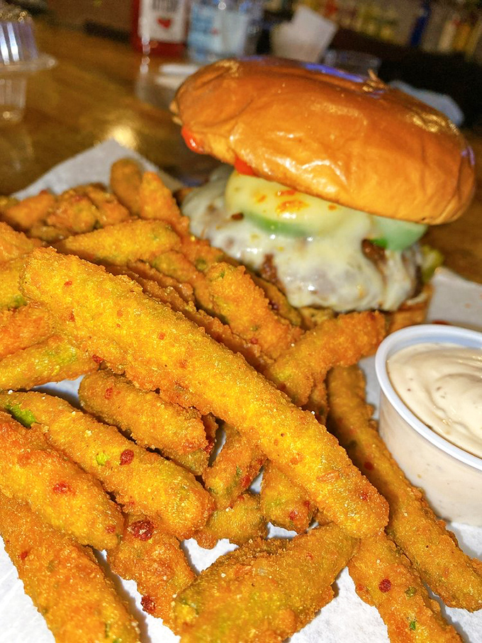 Fried green tomatoes meet burger brilliance. This Nashville creation doesn't just satisfy hunger&mdash;it creates food memories.