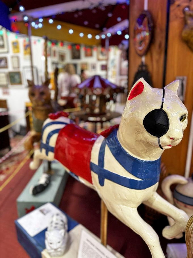This vintage carnival cat with its sailor outfit and eyepatch wouldn't look out of place in a Wes Anderson film about nautical felines.