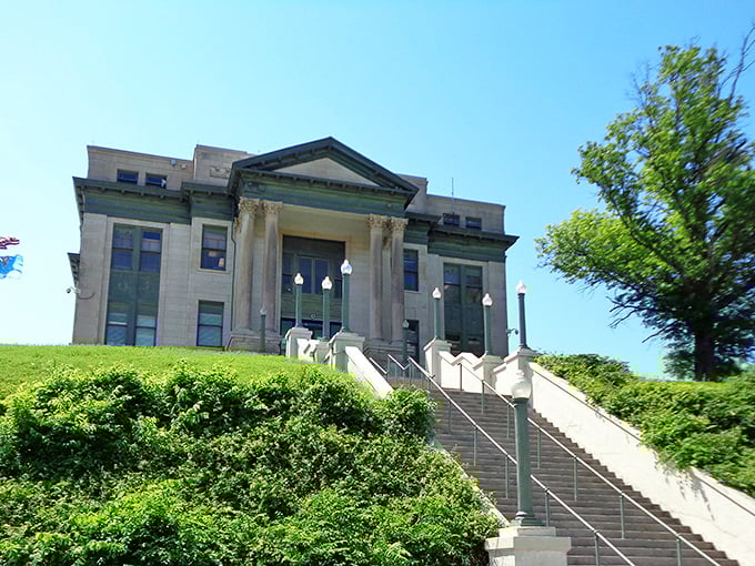 The Osage County Courthouse stands majestically atop its hill, looking exactly like what every movie courthouse aspires to be when it grows up.