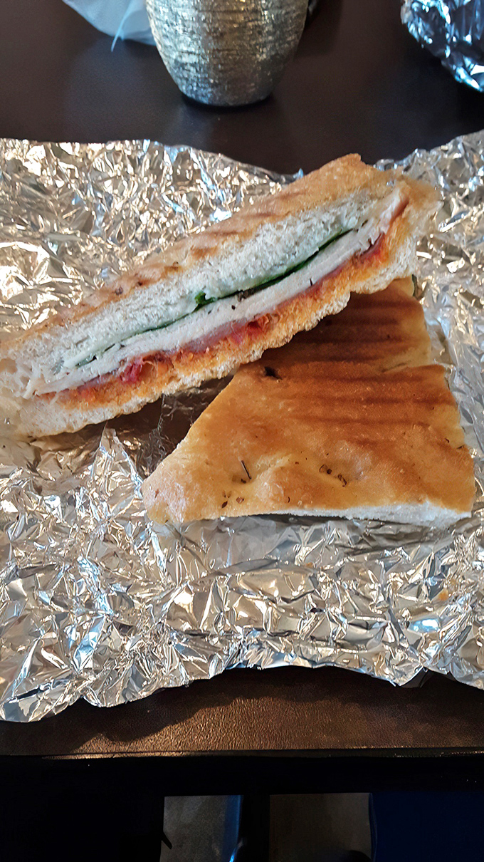 This panini's grill marks deserve their own Instagram account. Crispy exterior, melty interior&mdash;the textural tango we all need in our lives.