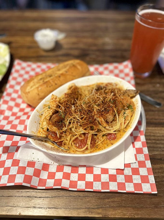 This pasta dish isn't just food; it's a saucy spectacle with enough cheese to make Wisconsin nervous about its dairy supremacy.