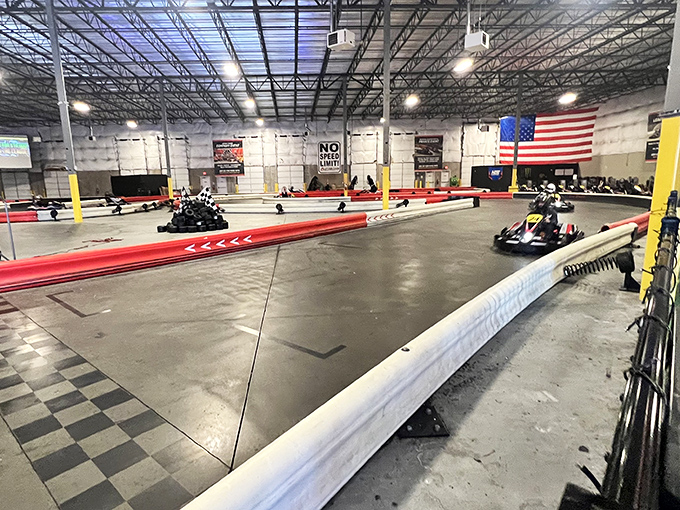 The track's perfect curves and straightaways offer a canvas for your racing masterpiece. Just remember: the barriers aren't suggestions. 