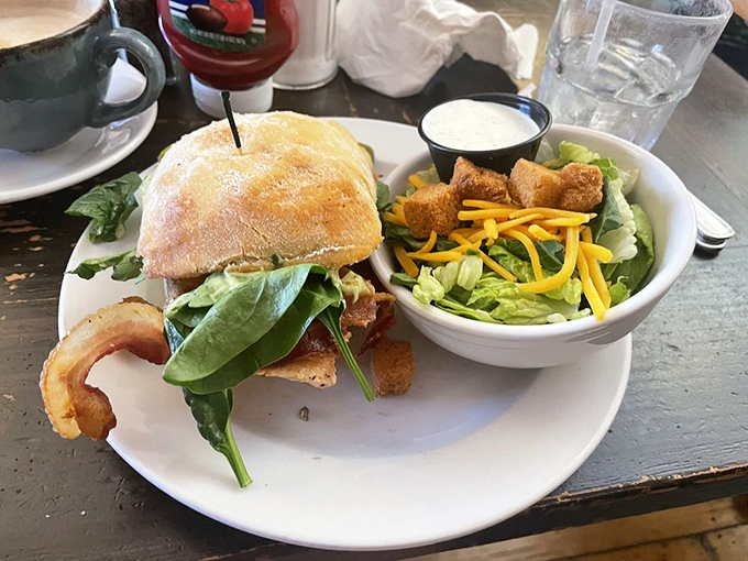 When a sandwich looks this good, you start planning your next visit before taking the first bite. That side salad isn't just healthy&mdash;it's strategic.