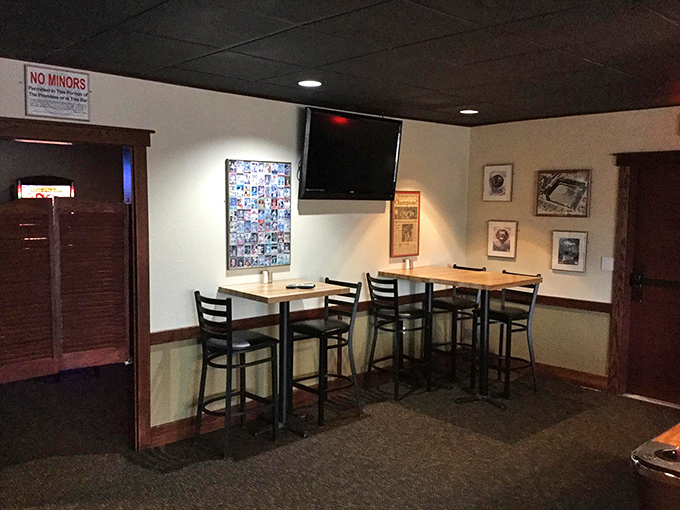The dining area offers no-nonsense seating where the only distraction from your sandwich is occasionally watching other people enjoy theirs.