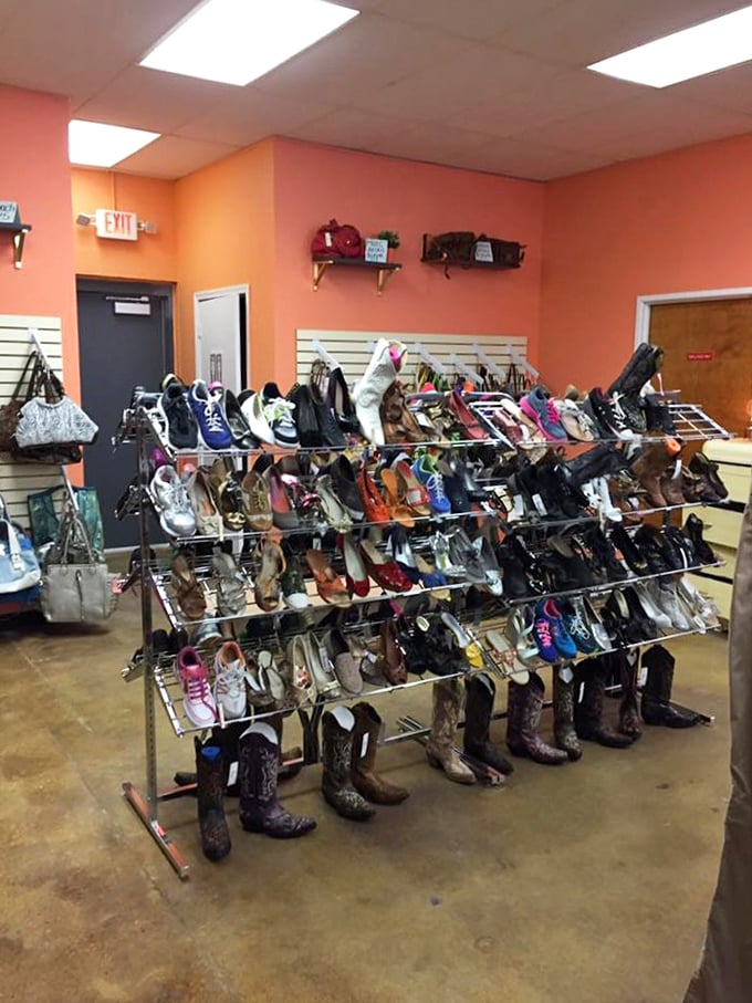 From cowboy boots to sneakers, this footwear selection covers every possible Kansas occasion—tornado warnings to tailgate parties.