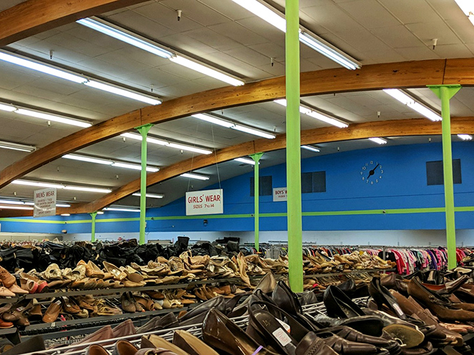 The shoe section stretches as far as the eye can see. Like Imelda Marcos's closet, but with prices that won't make your credit card weep.