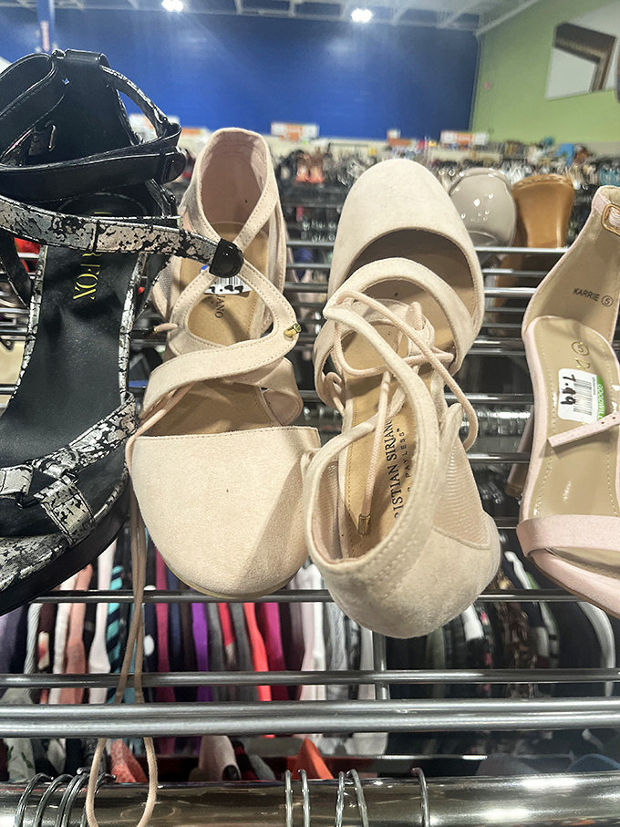Dance shoes, dress shoes, casual kicks—an assortment that whispers, "Someone paid full price for these once, but you won't have to!"