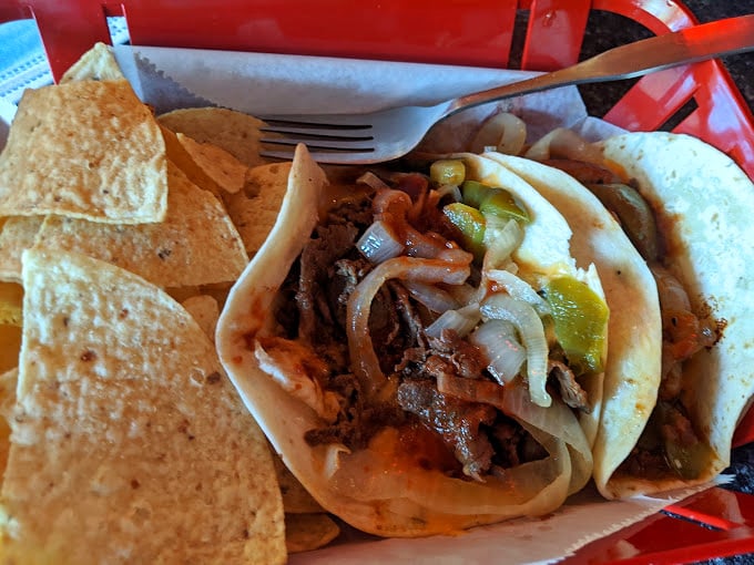 These tacos don't need a passport to prove their authenticity&mdash;the perfectly grilled meat and caramelized onions speak volumes in any language.