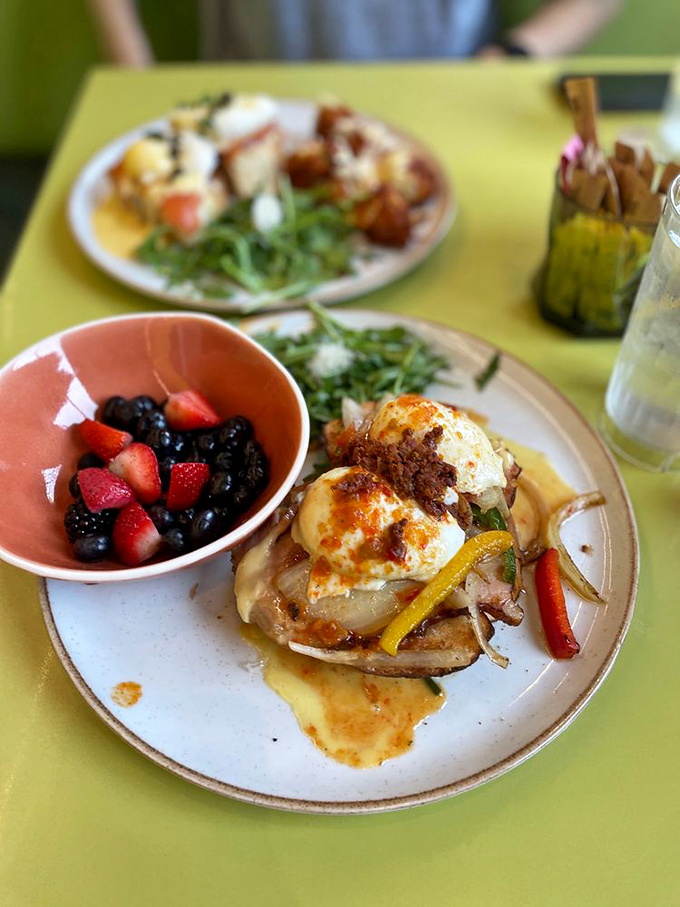 The Southwest Royale benedict&mdash;where perfectly poached eggs meet avocado in a breakfast romance that'll make your taste buds swoon.