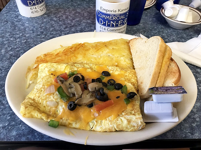 Vegetables finding their higher purpose in an omelet that makes eating greens before noon feel like cheating the system.