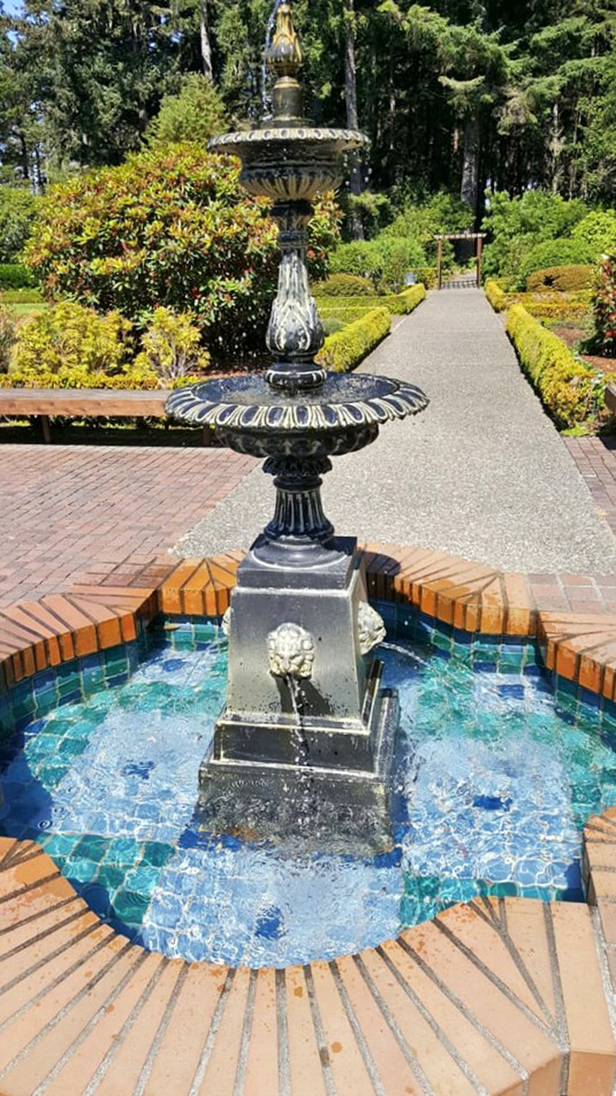 Not just any fountain&mdash;a centerpiece that transforms ordinary water into liquid architecture, surrounded by gardens that whisper "stay awhile." 
