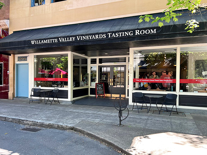 Willamette Valley Vineyards' tasting room brings wine country downtown. Sip, savor, and suddenly shopping feels like a brilliant afternoon plan. 