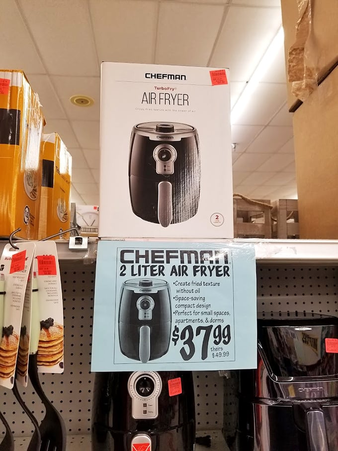 Chefman air fryers: where kitchen technology meets markdown magic. Yesterday's retail darling becomes today's Ollie's steal at nearly half off.