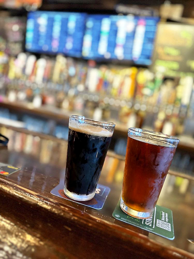 A perfect pour is worth traveling for. These glasses hold liquid stories—one dark as night, one amber as sunset.