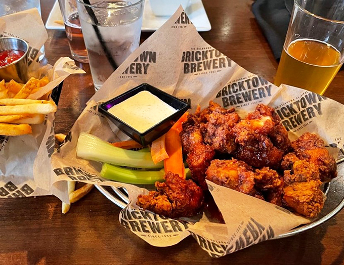 Buffalo wings that don't need the bone to deliver the flavor, served with the kind of presentation that says, "Yes, we take our casual food seriously."