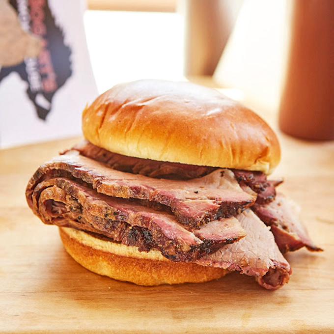 Brisket sandwich artistry &ndash; the kind of simple perfection that makes you want to stand up and slow clap for whoever invented sliced bread.