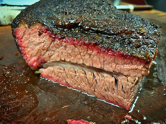 Behold the smoke ring&mdash;that pink halo that separates barbecue tourists from true believers. This one's textbook perfection.