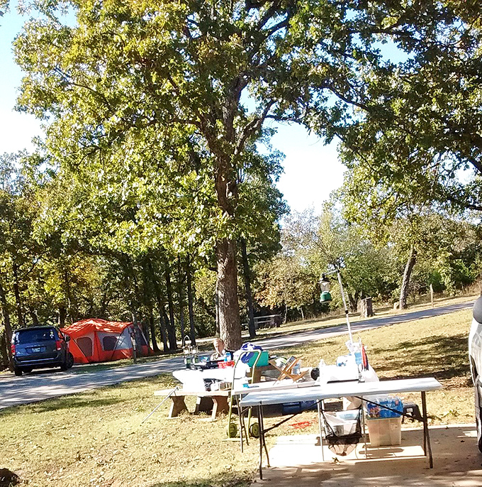 Camping at Osage Hills: where your morning alarm is birdsong and your ceiling is an Oklahoma sky full of possibilities.