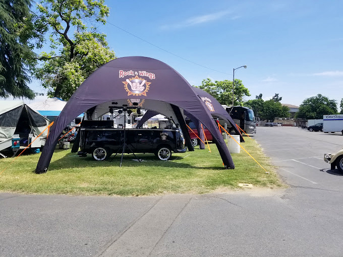 Even food trucks get dressed up for the occasion. This mobile wing station brings the party wherever it parks.