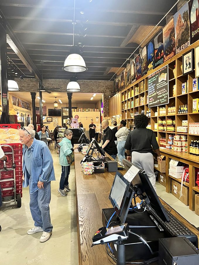 The checkout counter doubles as a time machine, where modern registers meet century-old traditions in a dance of delicious efficiency.