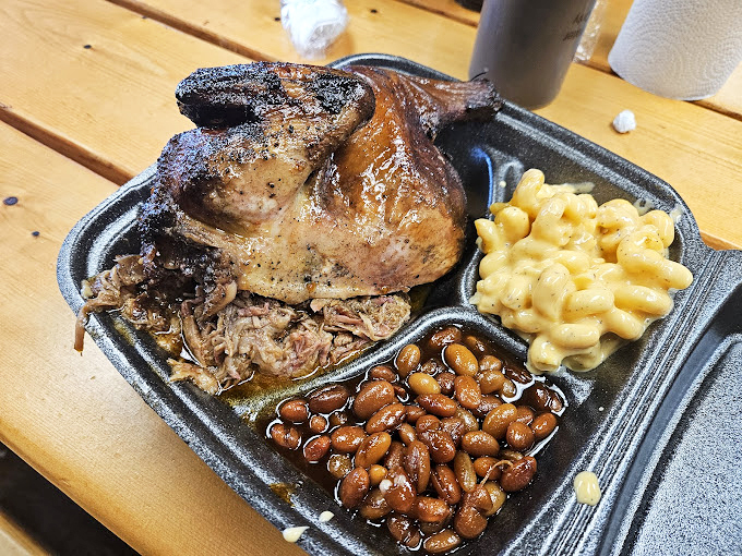 That chicken has achieved what we're all striving for: perfectly bronzed on the outside while maintaining inner tenderness.