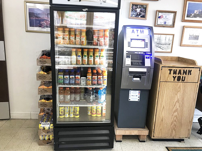 Even the drink cooler feels nostalgic. Because sometimes you need something cold to wash down all that warm, sugary perfection.