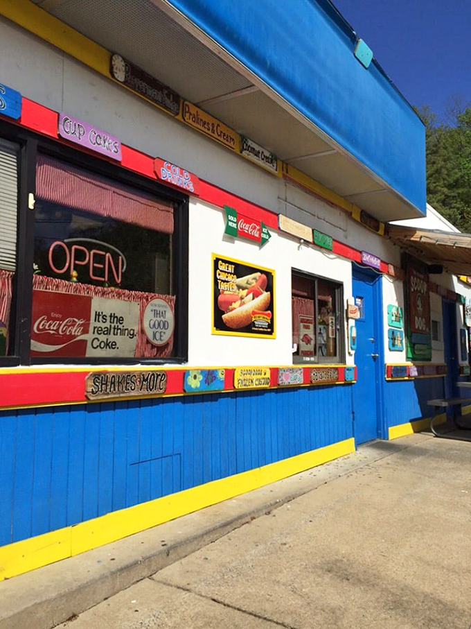 The order window beckons with neon promises and colorful signs, like a carnival midway for your taste buds.