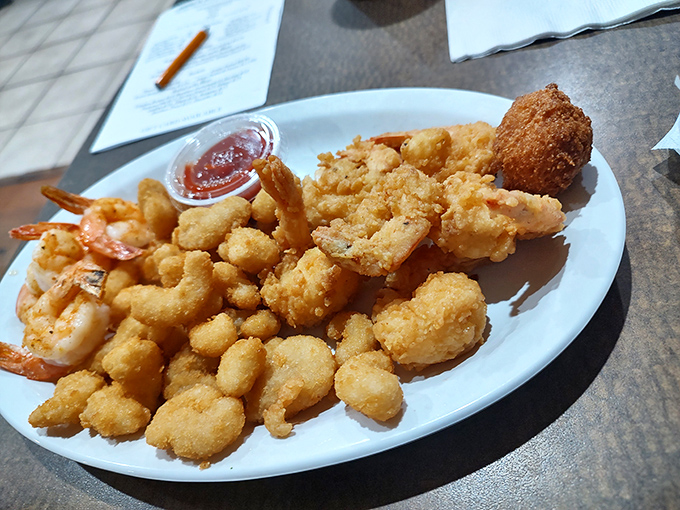 These golden-battered shrimp are the aquatic equivalent of potato chips—bet you can't eat just one without reaching for another.
