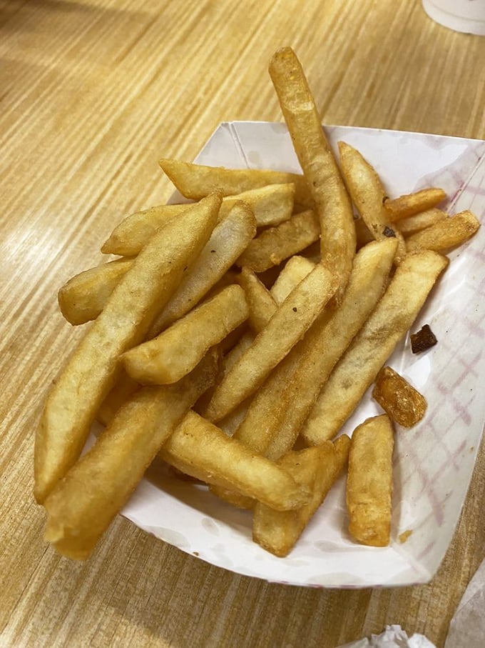Golden, crispy fries that crackle with each bite. These aren't some frozen afterthought—they're the perfect sidekick to Jimmy John's legendary hot dogs.