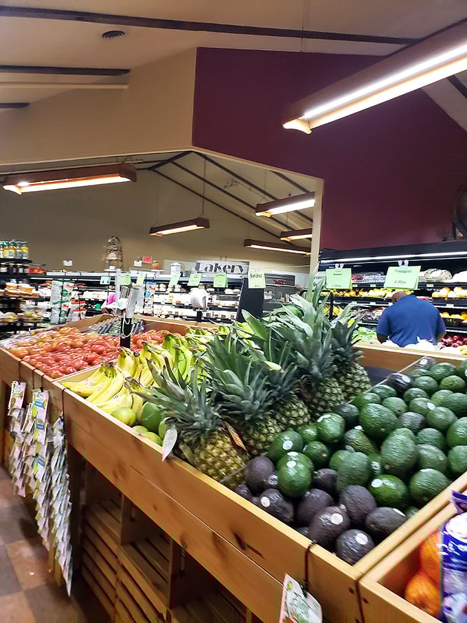 Produce displays that remind you vegetables actually grow somewhere before appearing in plastic bags at your regular supermarket.