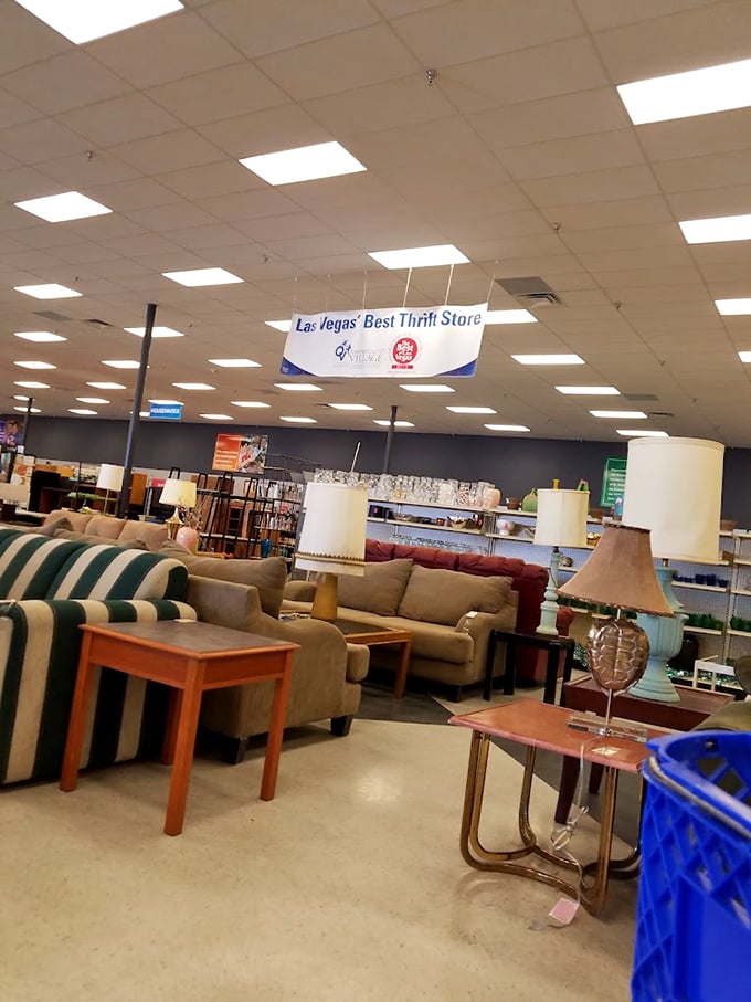 The "Las Vegas' Best Thrift Store" banner isn't just bragging&mdash;it's an understatement. This furniture department rivals showrooms without the showroom markup.