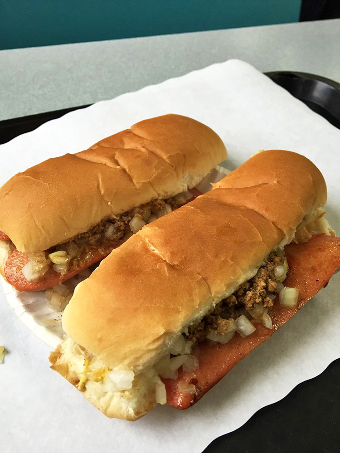 These classic hot dogs in soft rolls with meat sauce tell the story of American comfort food more eloquently than any food historian could.