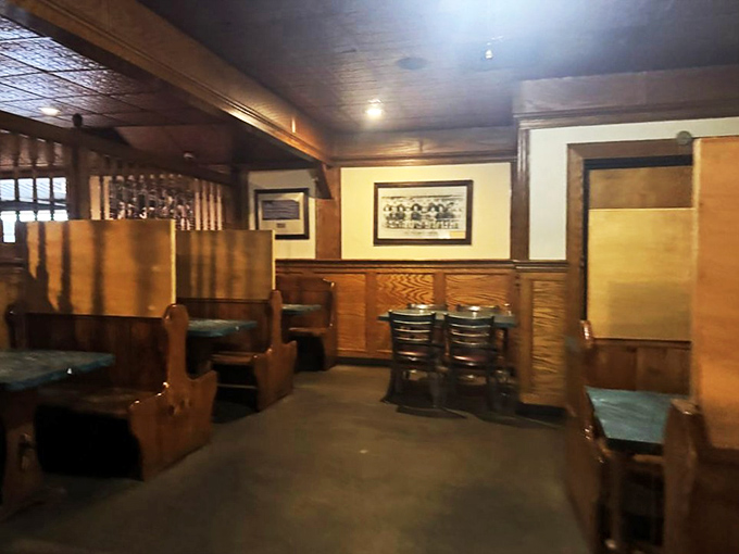 The wooden booths have absorbed decades of satisfied sighs and "I can't believe I finished that" confessions.