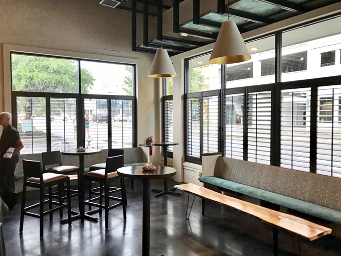 High ceilings, natural light, and thoughtful seating arrangements &ndash; the architectural equivalent of taking a deep breath before diving into your meal.