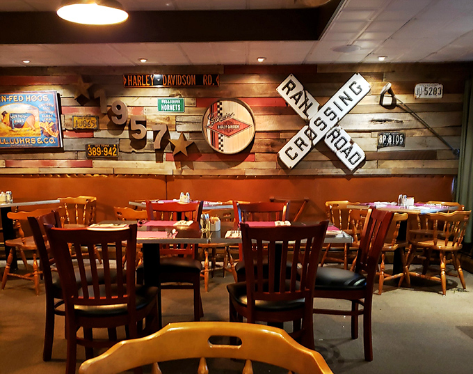 Every inch of wall space tells a story, while every table promises one you'll be telling later. Nostalgia you can eat with.