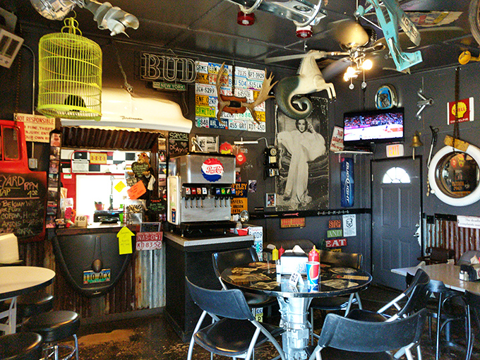 Where automotive memorabilia meets culinary magic. Every inch of wall space tells a story&mdash;but your growling stomach is telling a louder one.