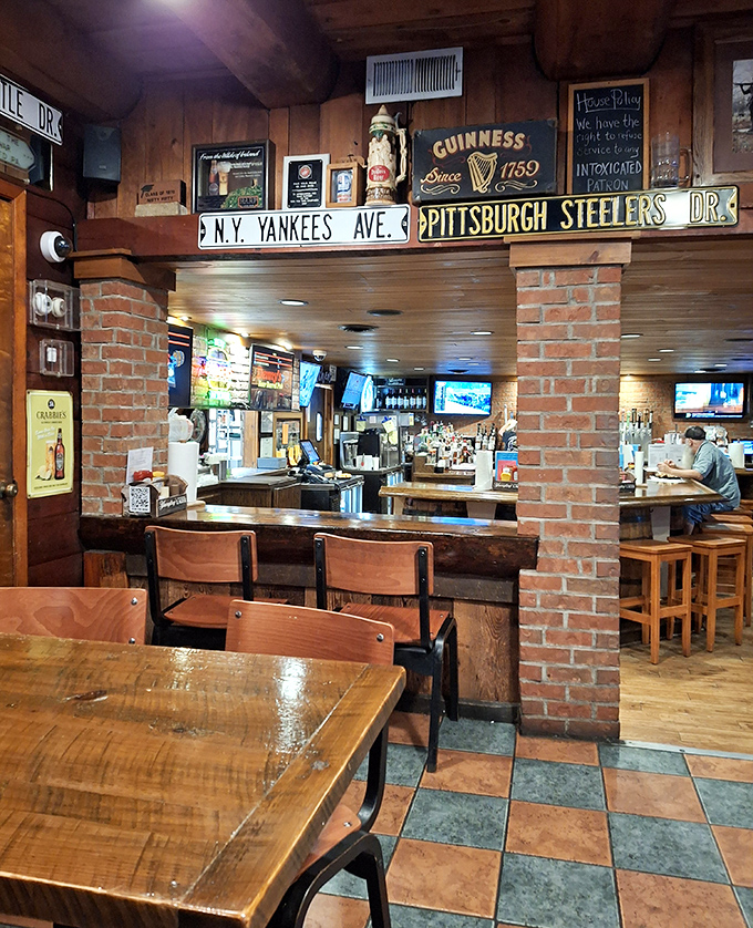 The brick archway separates casual diners from those about to embark on eating adventures. Choose your path wisely, hungry traveler.