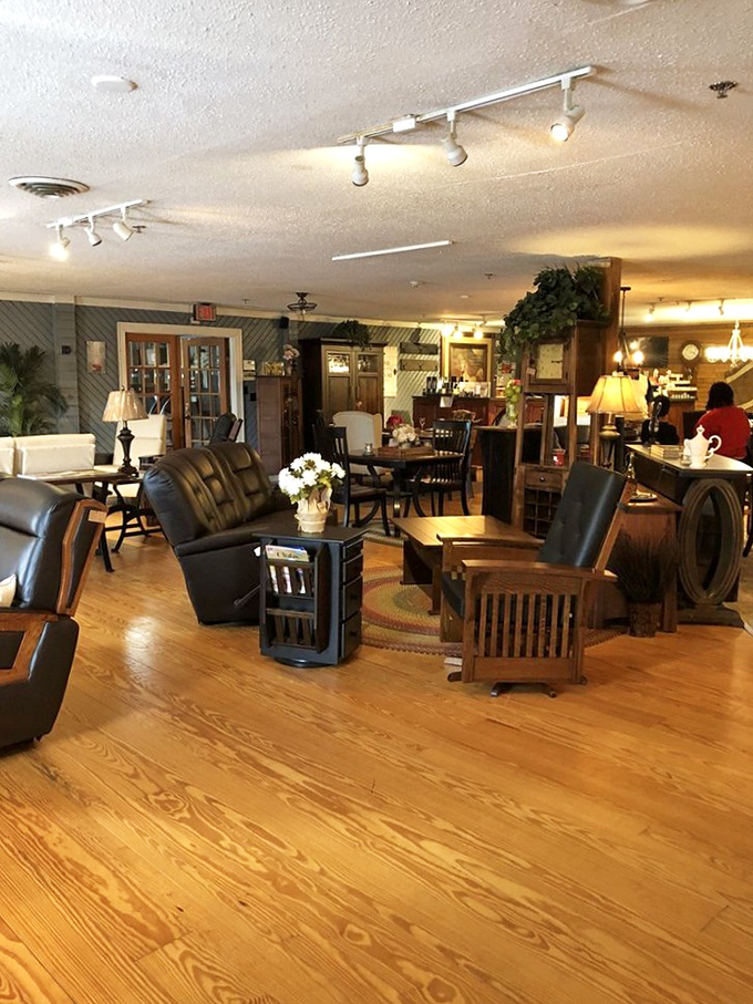 The furniture showroom doubles as the world's most tempting waiting area. "Just browsing" becomes "just buying" with remarkable speed.