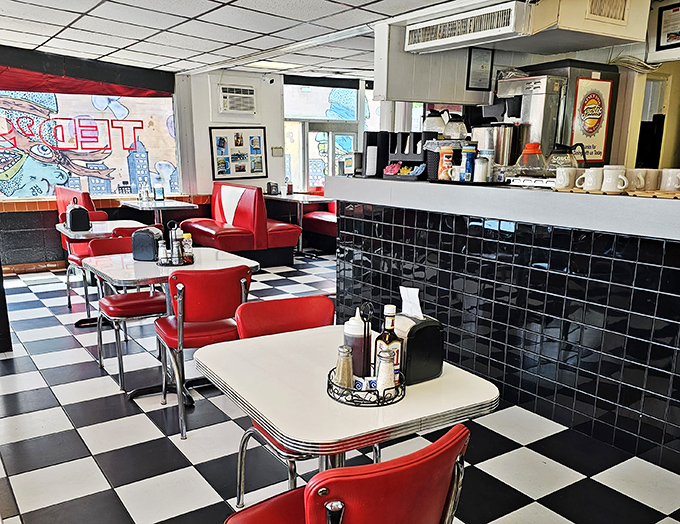 The vintage dining room feels like stepping into your favorite childhood memory, complete with that reassuring "food's coming soon" sizzle from the kitchen.