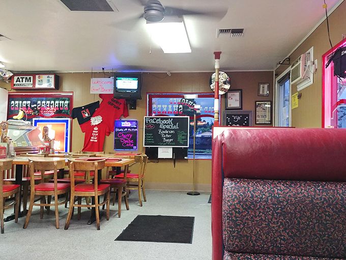 The dining room has that lived-in charm that fancy restaurants spend thousands trying to replicate. Here, it's just decades of satisfied customers.