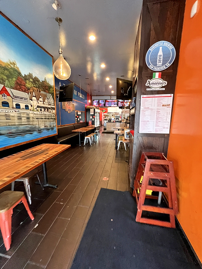 The narrow dining area feels like a secret club where the password is "Whiz wit" and the reward is delicious.