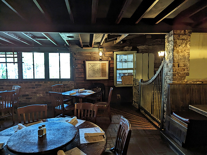 Each dining room tells its own maritime story. This quiet corner has witnessed centuries of deals, meals, and possibly a ghostly apparition or two.