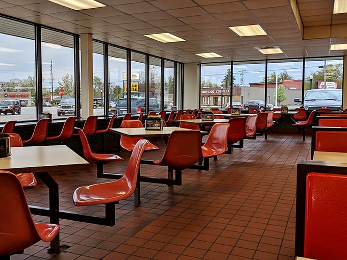 The dining room's wall of windows bathes everything in natural light, making even a Tuesday lunch feel like a special occasion.