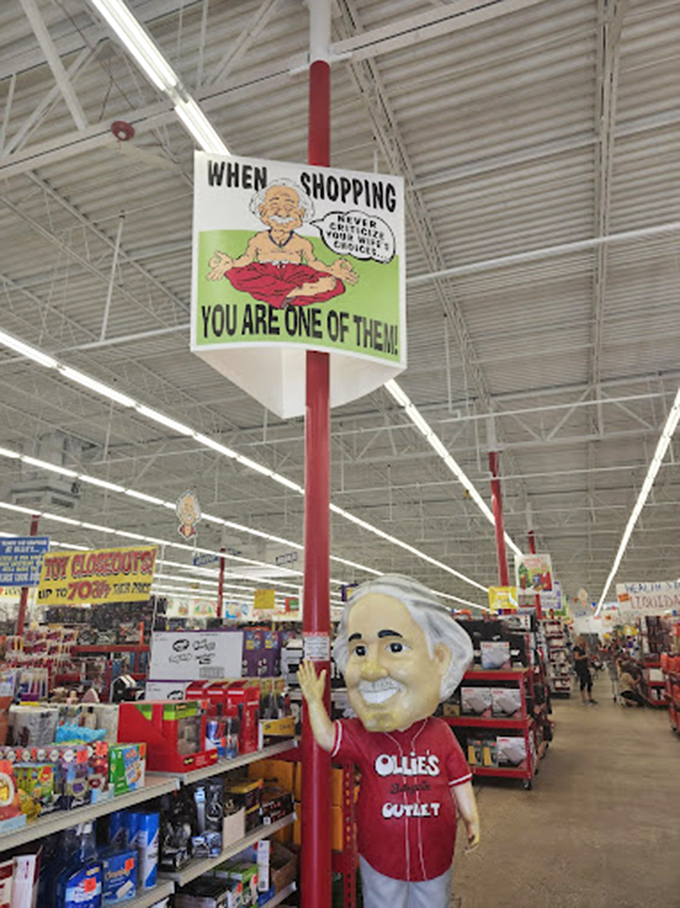 Meet the unofficial mayor of Bargain Town. Ollie's mascot stands guard, ensuring savings are passed and jokes are corny.