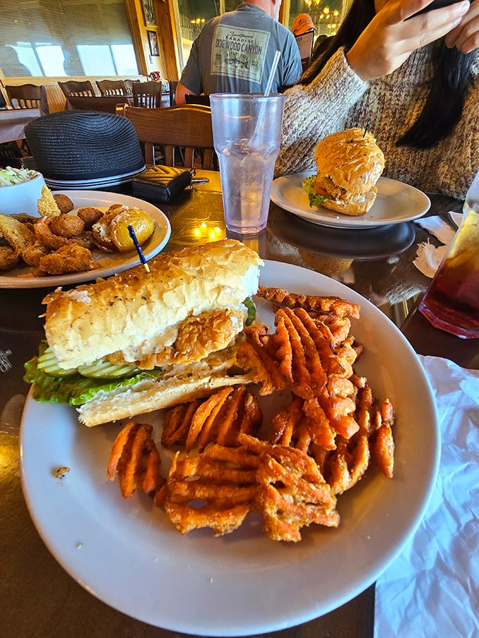 When a sandwich arrives with waffle fries this perfect, you know you've found a place that understands the art of comfort food.