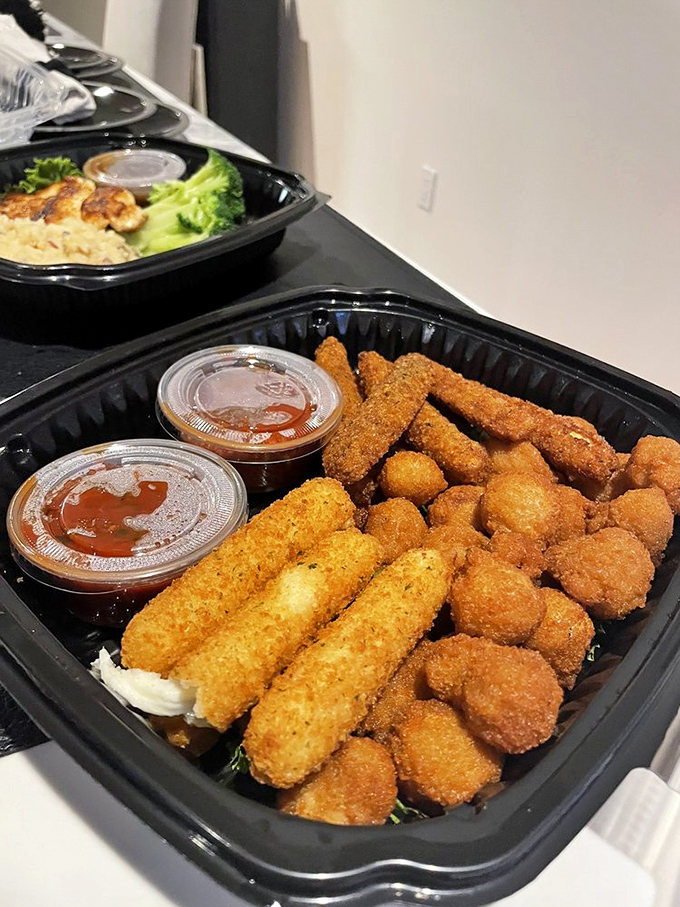 The takeout container may be black, but what's inside is pure gold&mdash;a crispy, crunchy cavalcade of fried goodness worth every calorie.