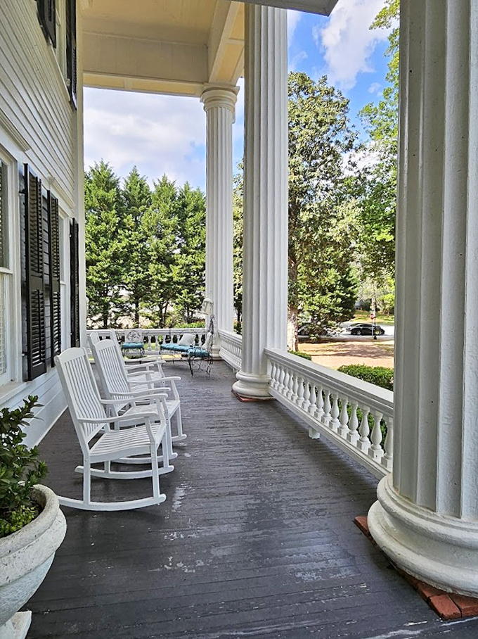 Rocking chairs on a wraparound porch&mdash;the South's original social network. Just add sweet tea and slow conversation for the full experience.