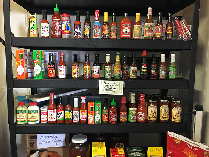 Hot sauce heaven for the indecisive condiment enthusiast. This collection would make any spice aficionado consider a five-finger discount.